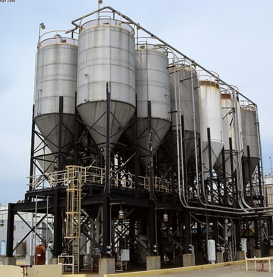 MAC Stainless Steel Storage Silos, ~13' x 29' high